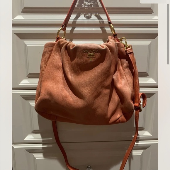 Prada | Bags | Authentic Prada Coral Handbagshoulder Bag | Poshmark